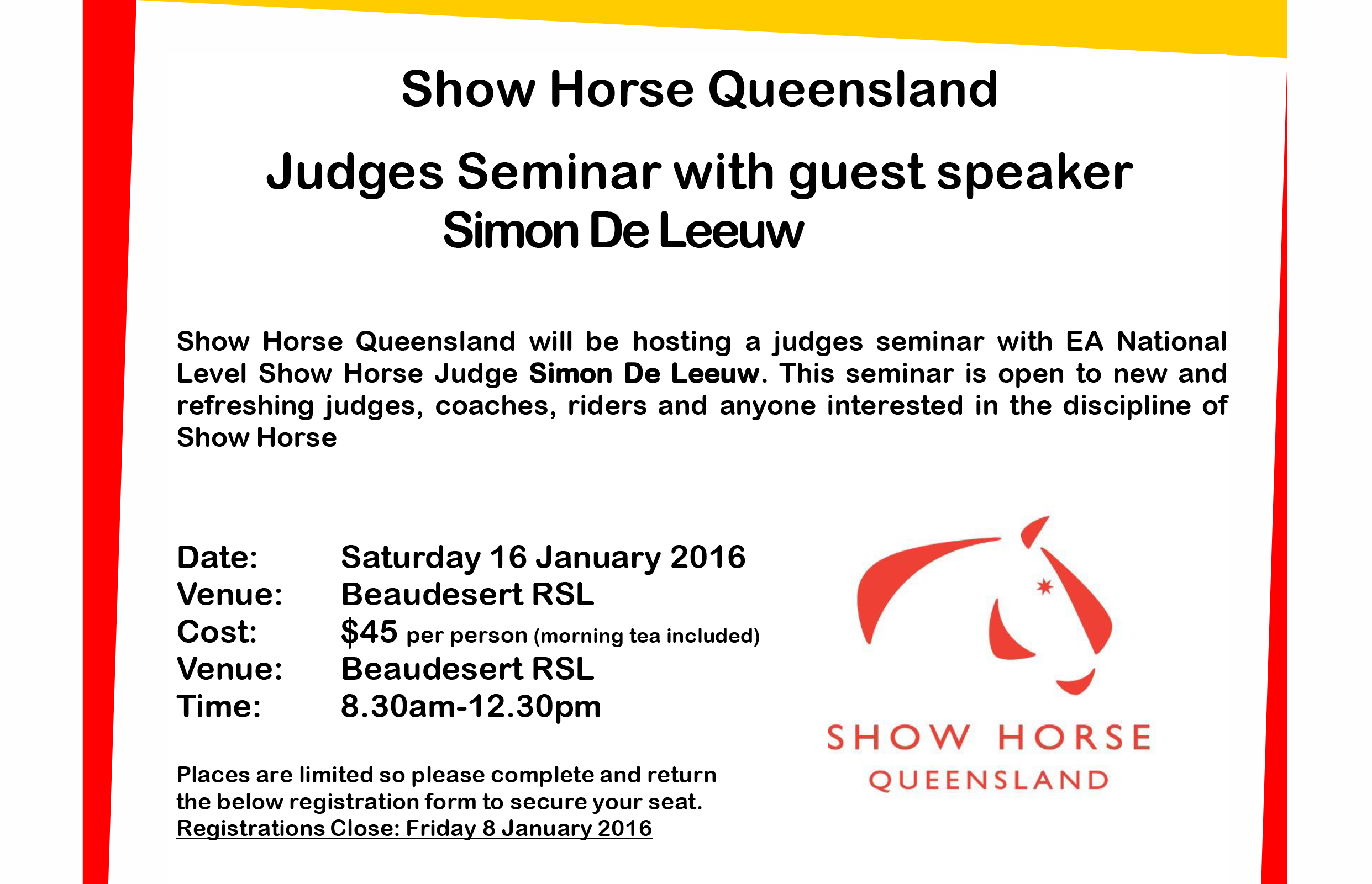 Show Horse Queensland Judges Clinic | Equestrian Queensland