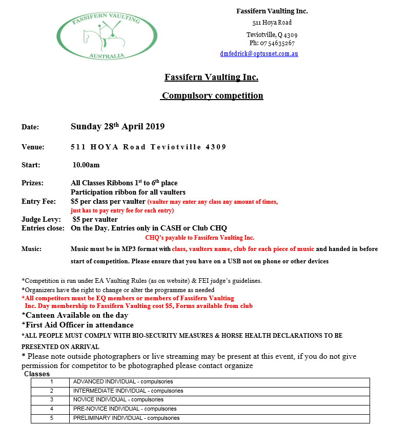 Fassifern Vaulting Competition | Equestrian Queensland